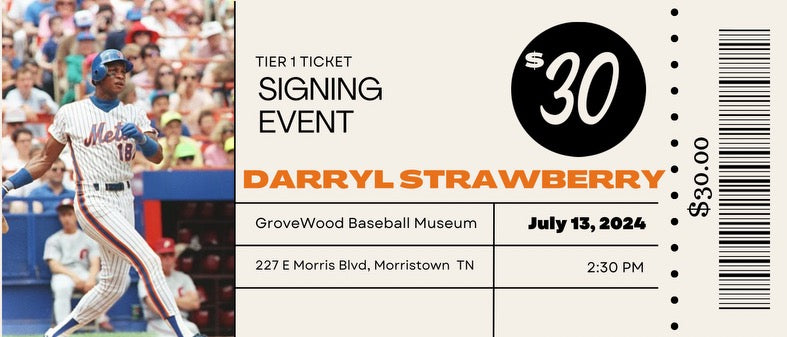 Tier 1 Ticket Meet & Greet with Darryl Strawberry – GroveWood Baseball ...